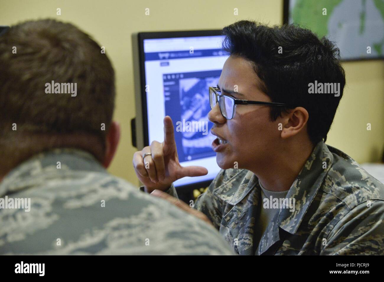Airman 1st Class Sandra, 7th Intelligence Squadron, explains the how ...