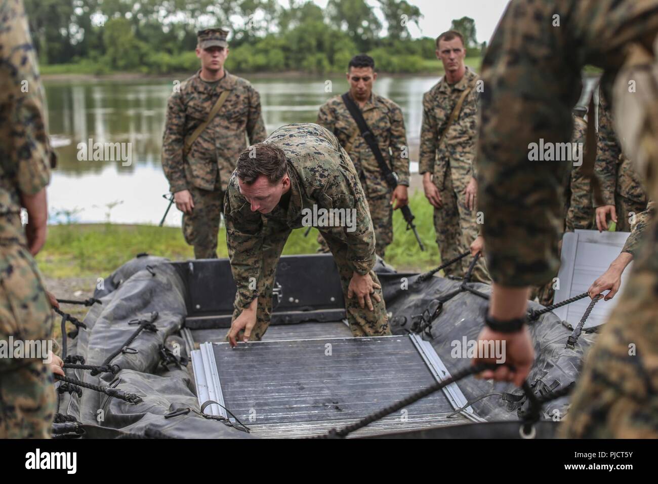 U.S. Marine Cpl. Braxton Shrader, a combat engineer with Bridge Company ...
