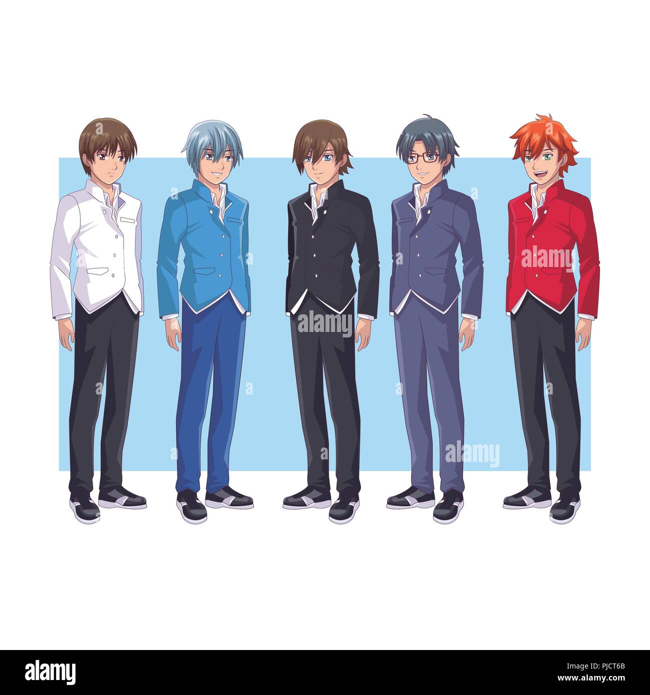 Young mens anime cartoons Stock Vector Image & Art - Alamy
