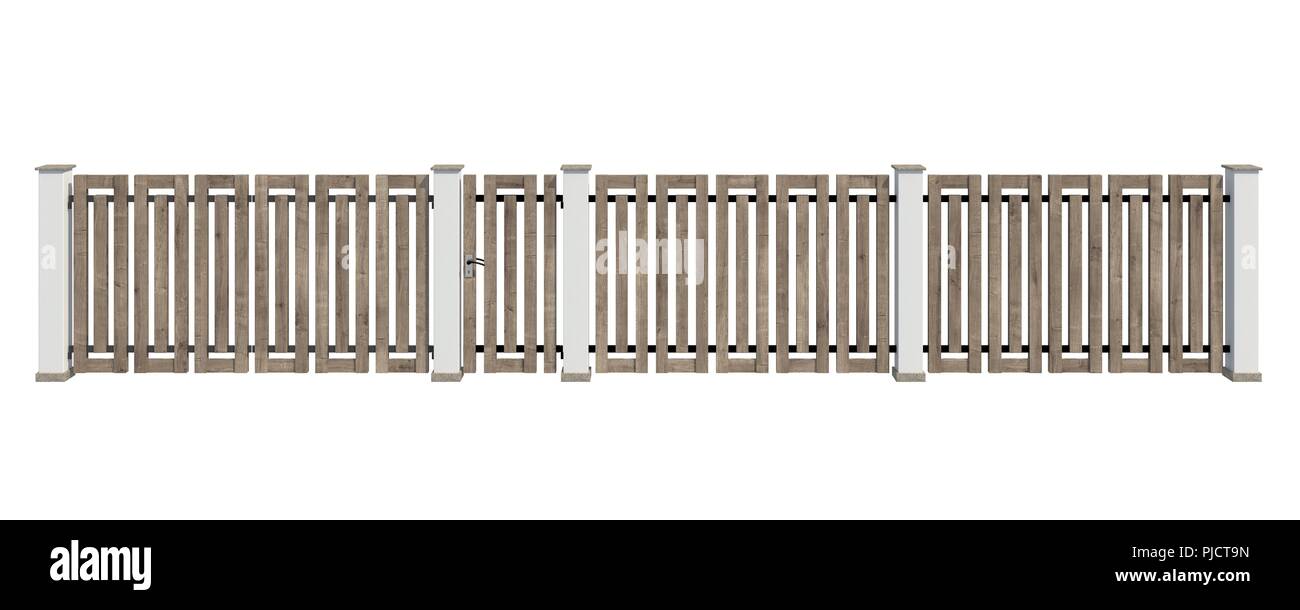 Modern Fence isolated on white background 3D illustration Stock Photo ...
