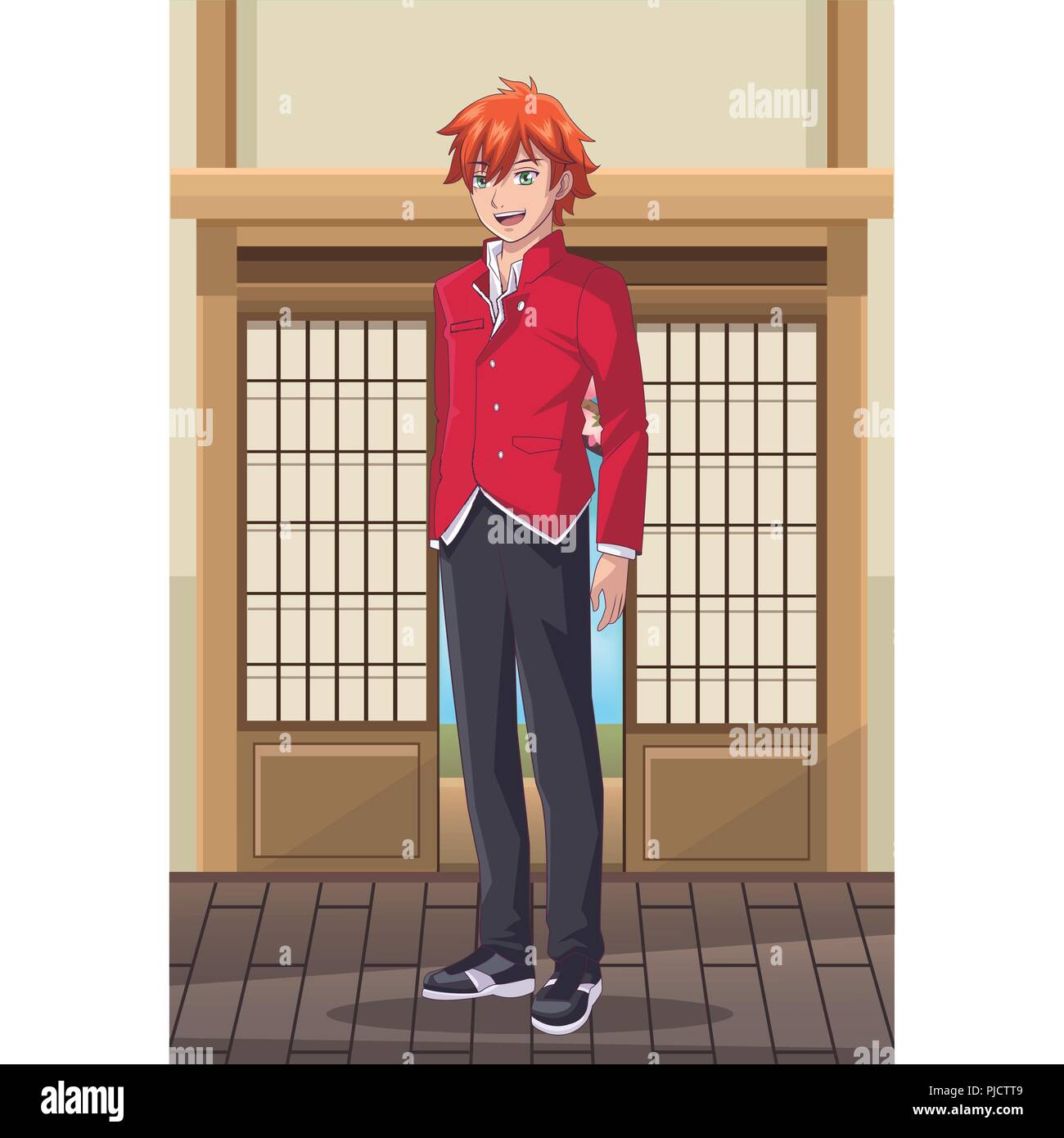 Young male students anime Stock Vector Image & Art - Alamy