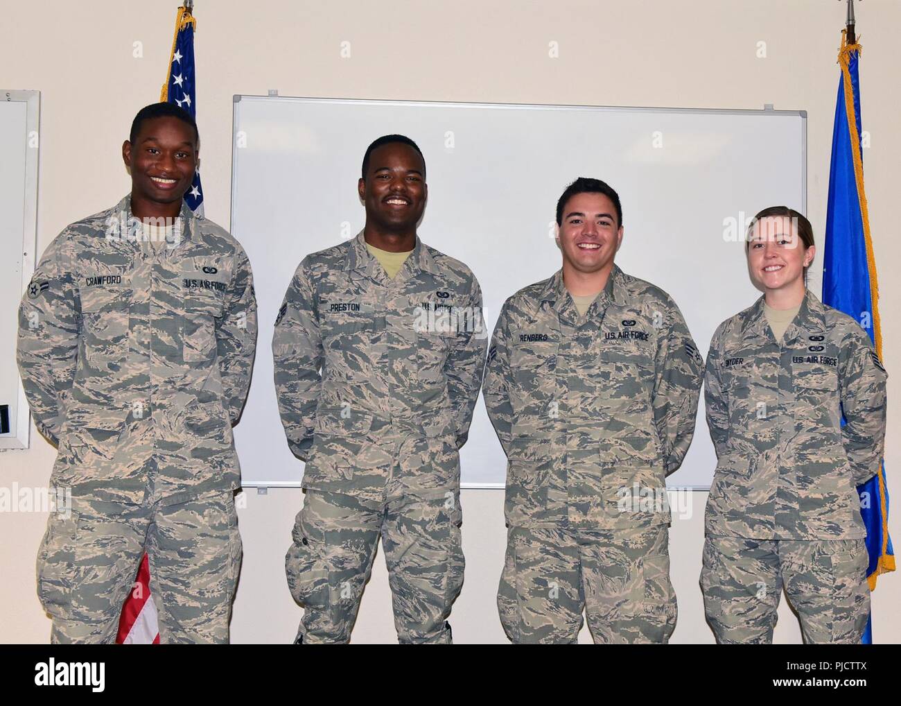 From left, U.S. Air Force Airman 1st Class Marlowe Crawford, 81st Range ...