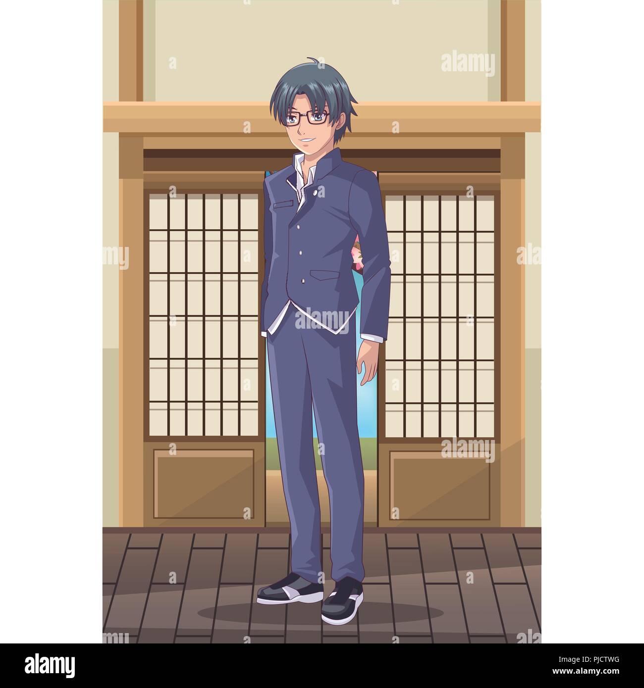 Japanese students classroom Stock Vector Images - Alamy