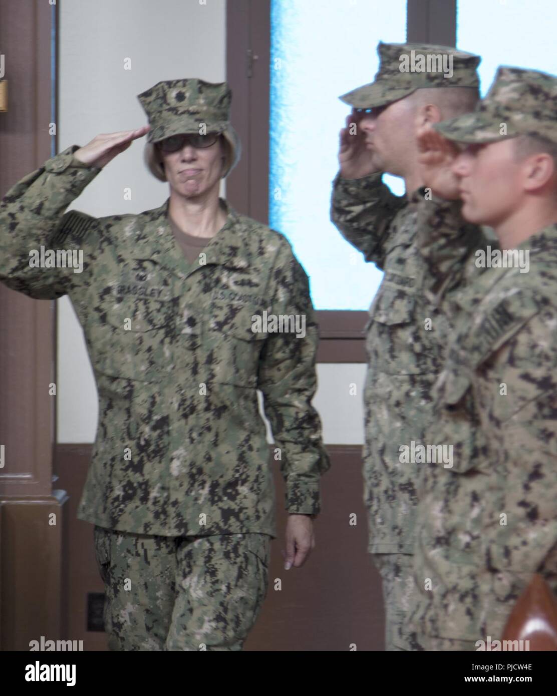 Incoming Maritime Security Detachment Commander, Coast Guard Cmdr ...