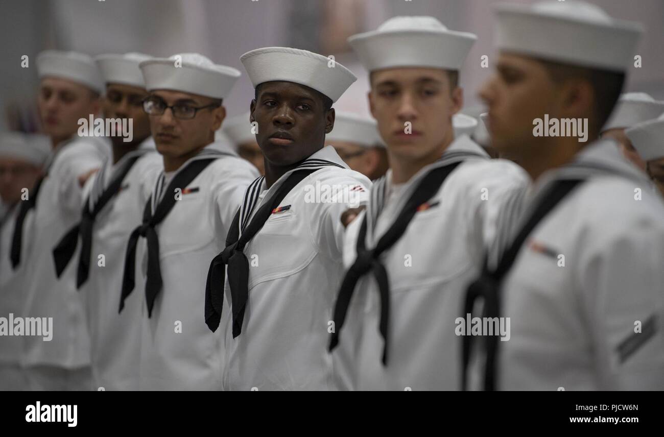 GREAT LAKES, Ill. (Aug. 17, 2018) U.S. Navy Sailors graduate from boot ...