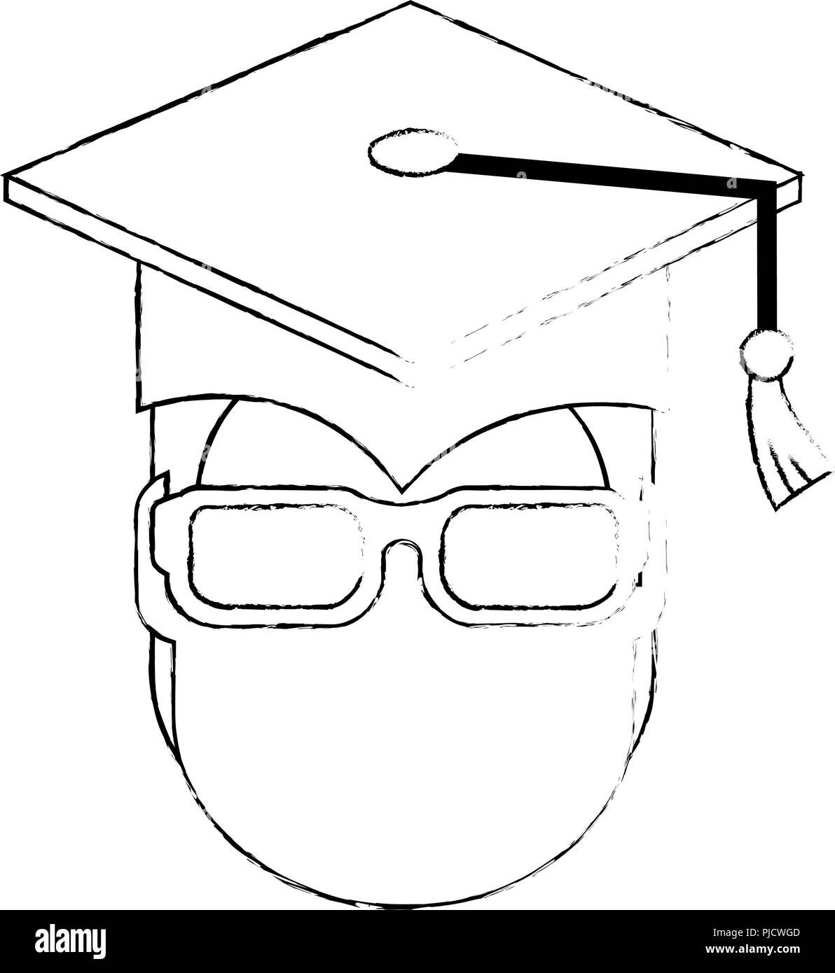 student graduated head avatar character vector illustration design ...