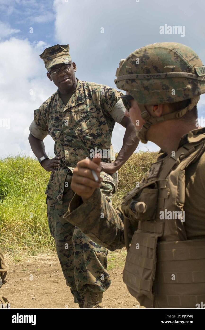 OAHU - U.S. Marine Sgt. Maj. Brian Priester, sergeant major of 13th ...