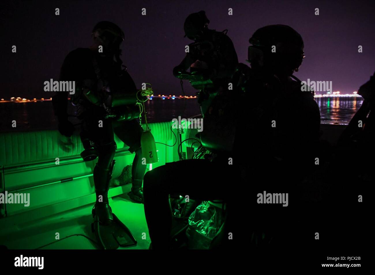 U.S. Navy Sea, Air, and Land Team Members conduct military dive ...