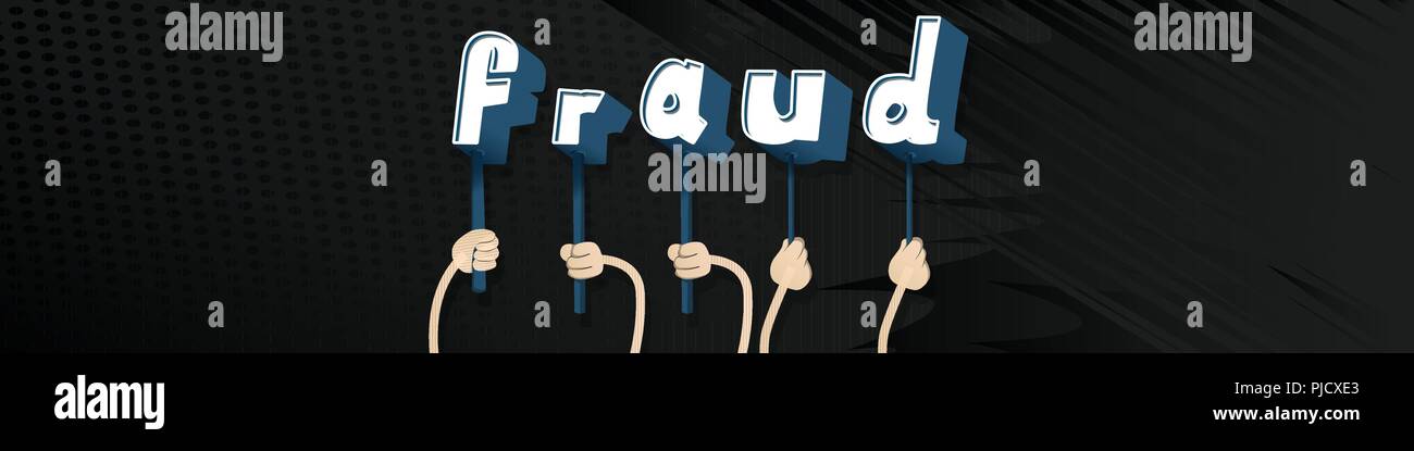 Diverse hands holding letters of the alphabet created the word Fraud ...