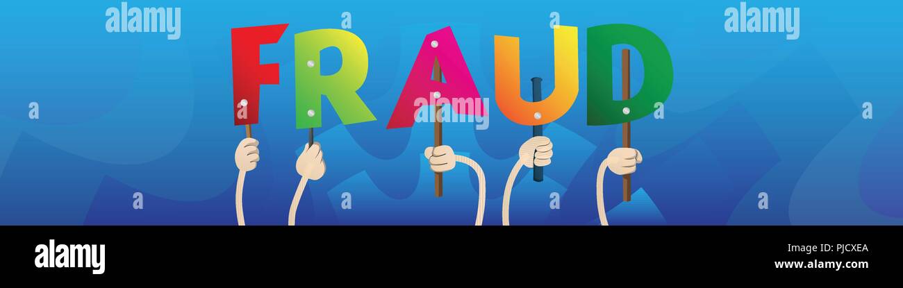 Diverse hands holding letters of the alphabet created the word Fraud ...
