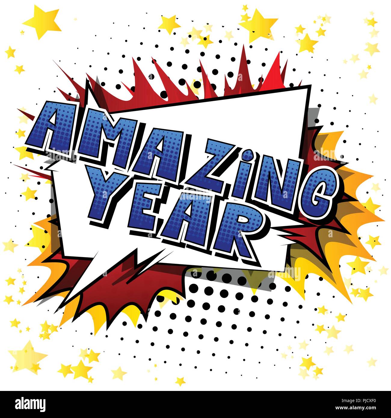 Amazing Year - Vector illustrated comic book style phrase Stock Vector ...