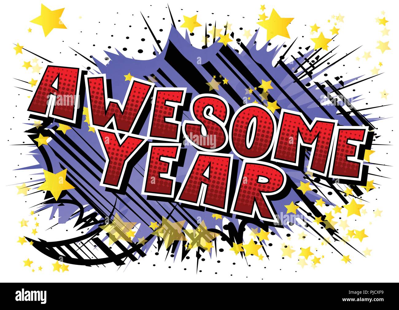 Awesome Year - Vector illustrated comic book style phrase Stock Vector ...