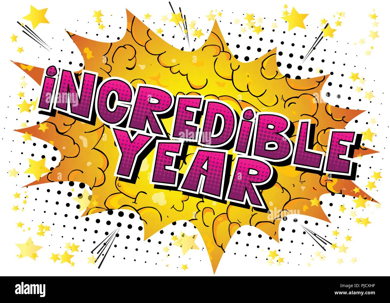 Incredible Year - Vector illustrated comic book style phrase Stock ...