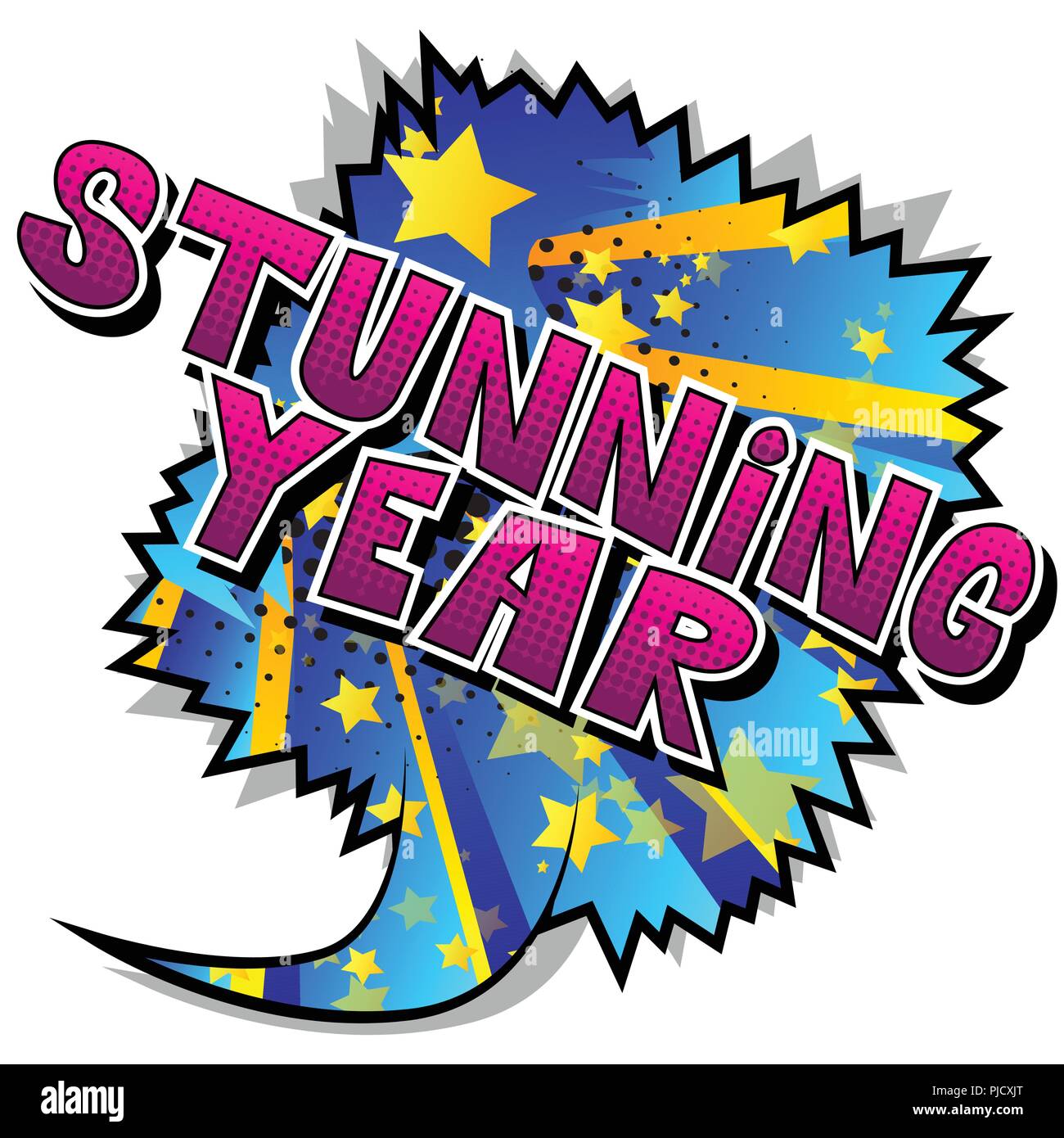 Stunning Year - Vector illustrated comic book style phrase Stock Vector ...