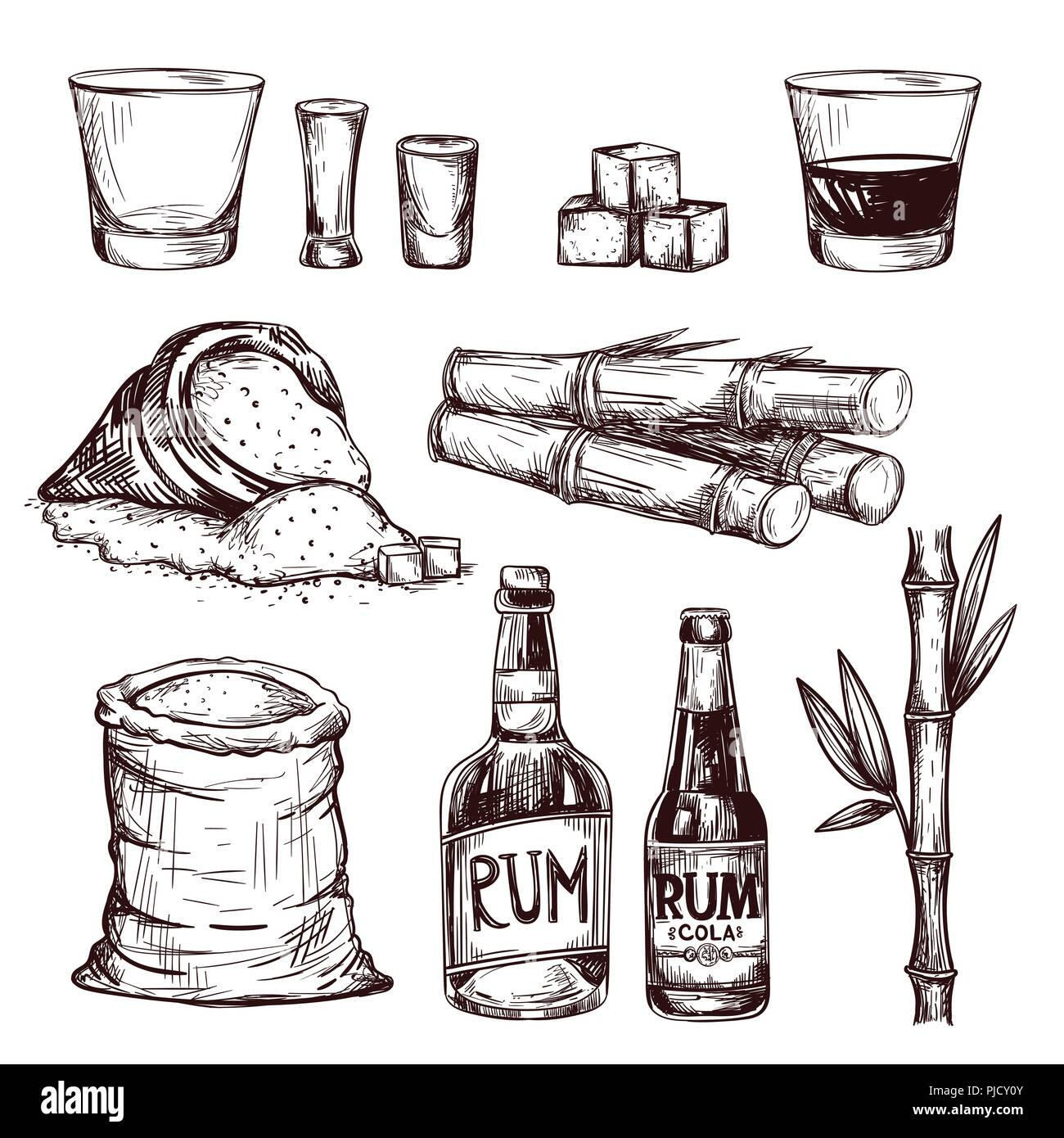 Composition of alcoholic beverage rum Stock Vector Image & Art - Alamy