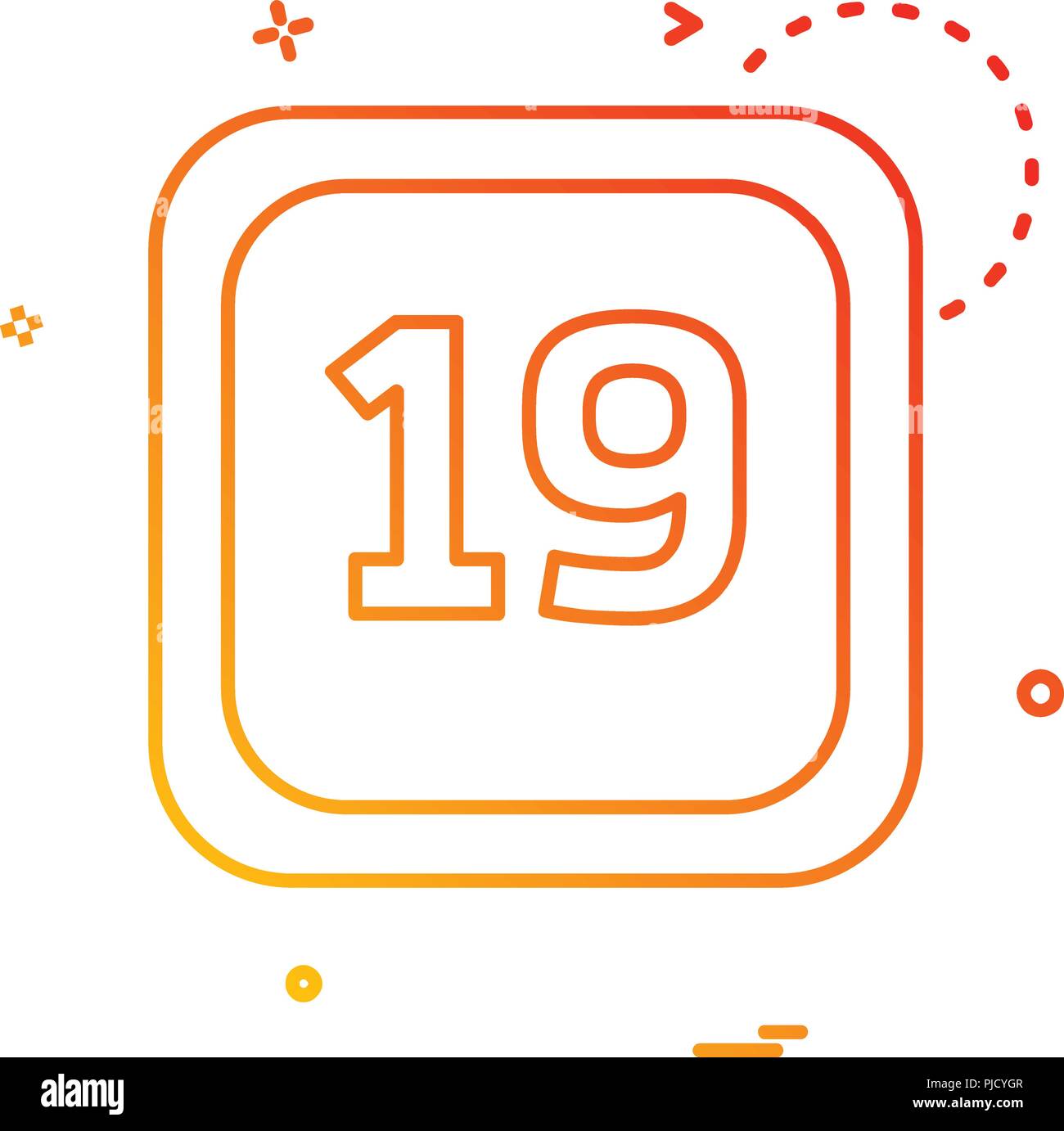 Number 19 Set Stock Vector Images - Alamy