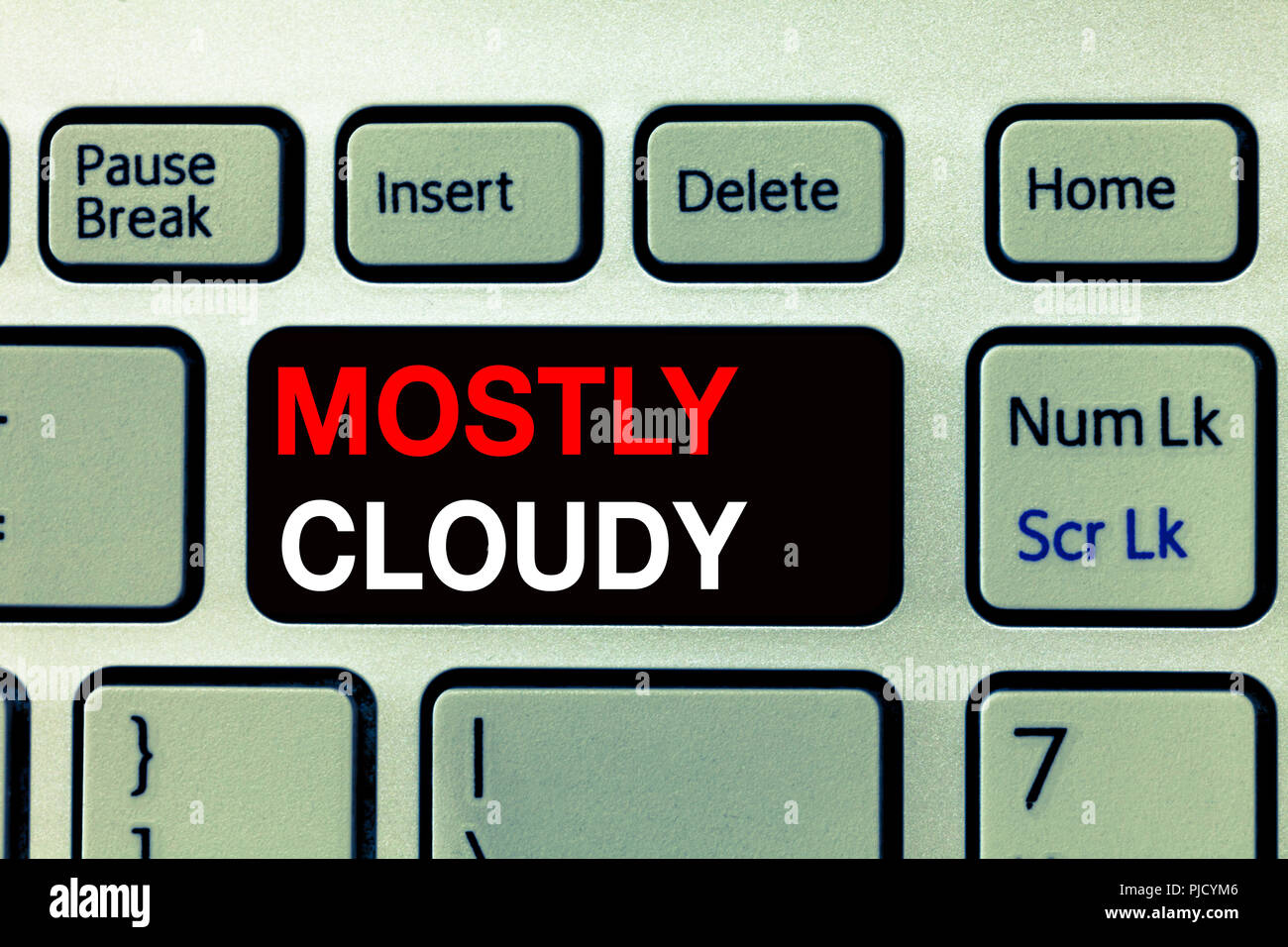 Conceptual hand writing showing Mostly Cloudy. Business photo text ...