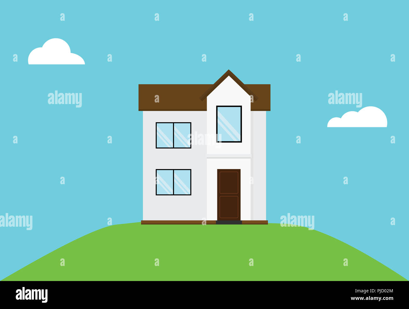 minimalist house design inspiration with blue sky as background vector ...