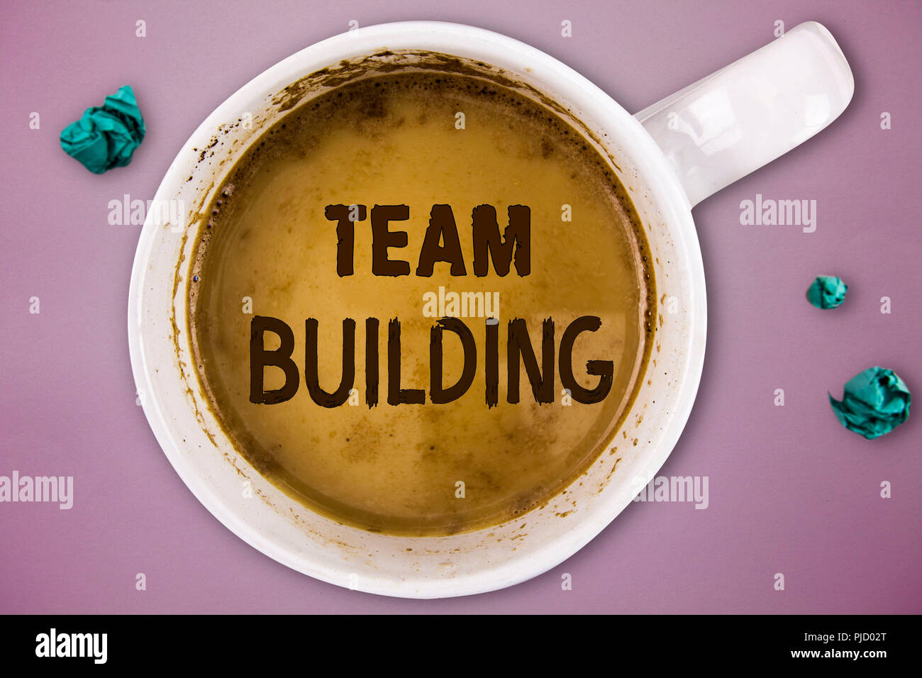 Writing note showing Team Building. Business photo showcasing Types of ...