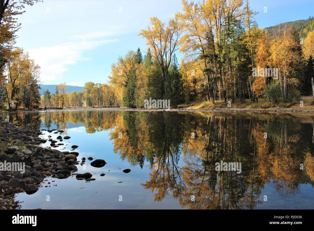 Fall Color Reflection on Water Stock Photo - Alamy