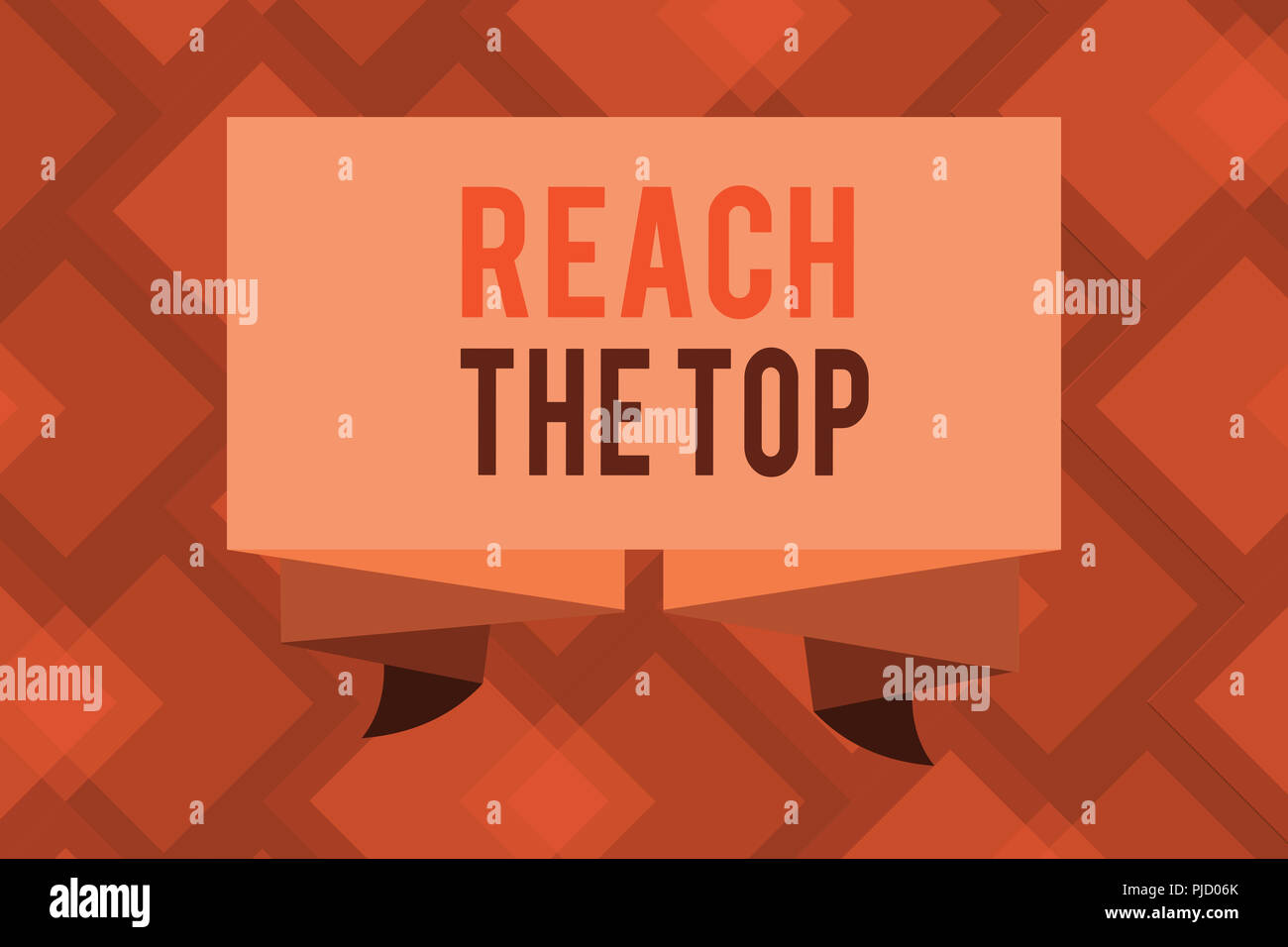 Conceptual hand writing showing Reach The Top. Business photo text Get ...