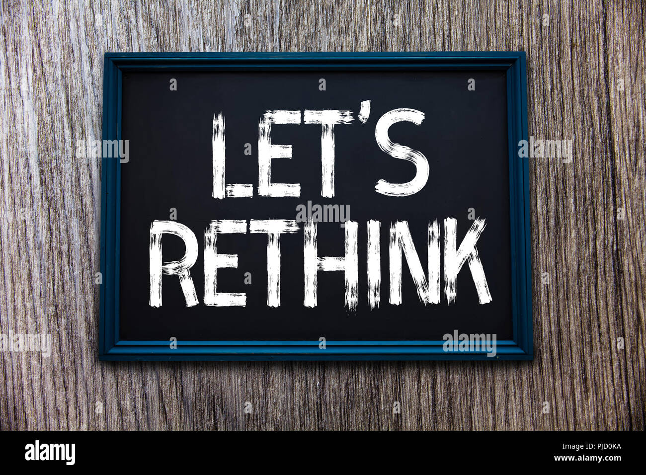 Handwriting text Let s is Rethink. Concept meaning an Afterthought To ...