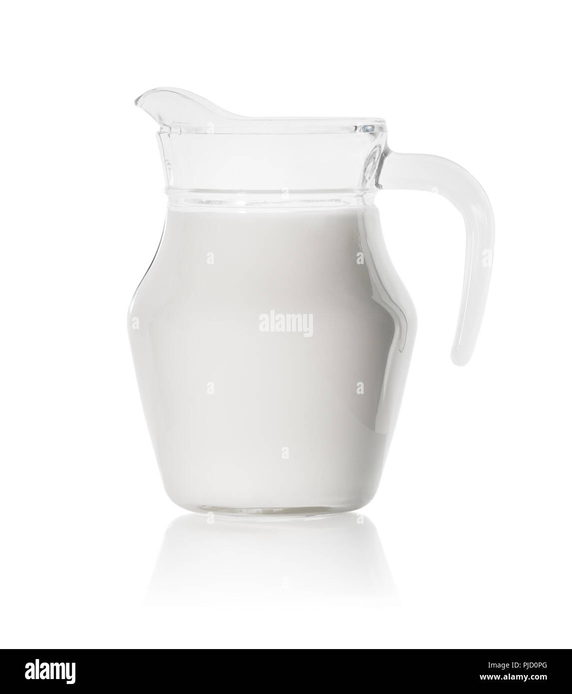 Glass decanter with fresh milk isolated on white background Stock Photo ...