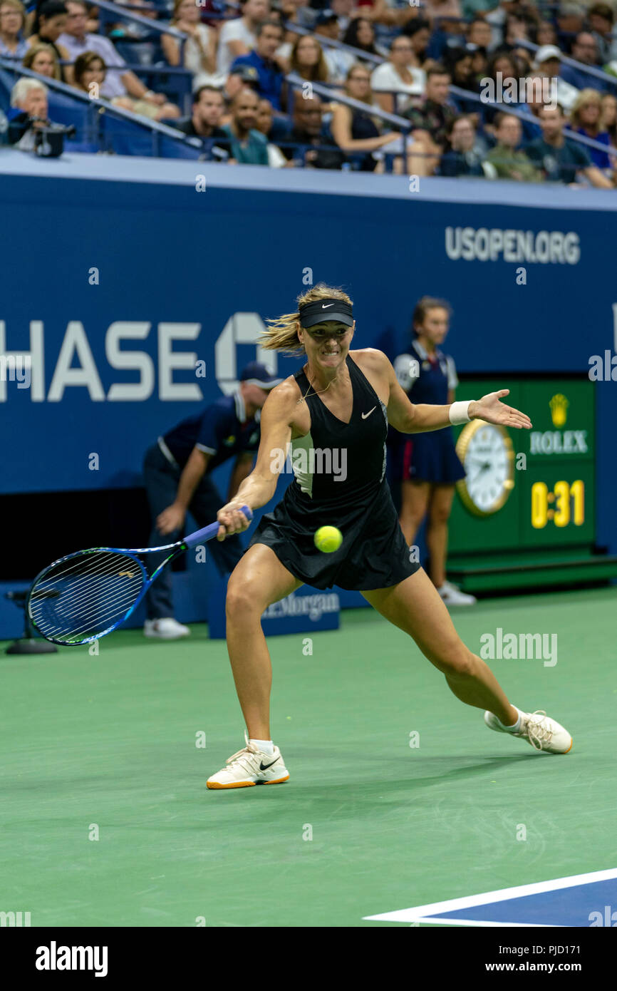 Maria Sharapova (RUS) competing at the 2018 US Open Tennis Stock Photo ...