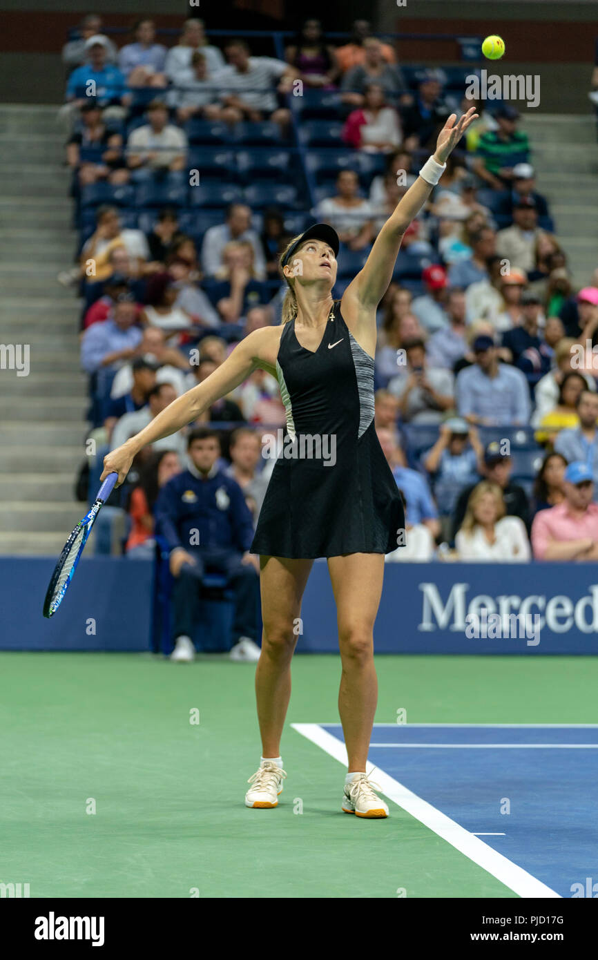 Maria Sharapova (RUS) competing at the 2018 US Open Tennis Stock Photo ...