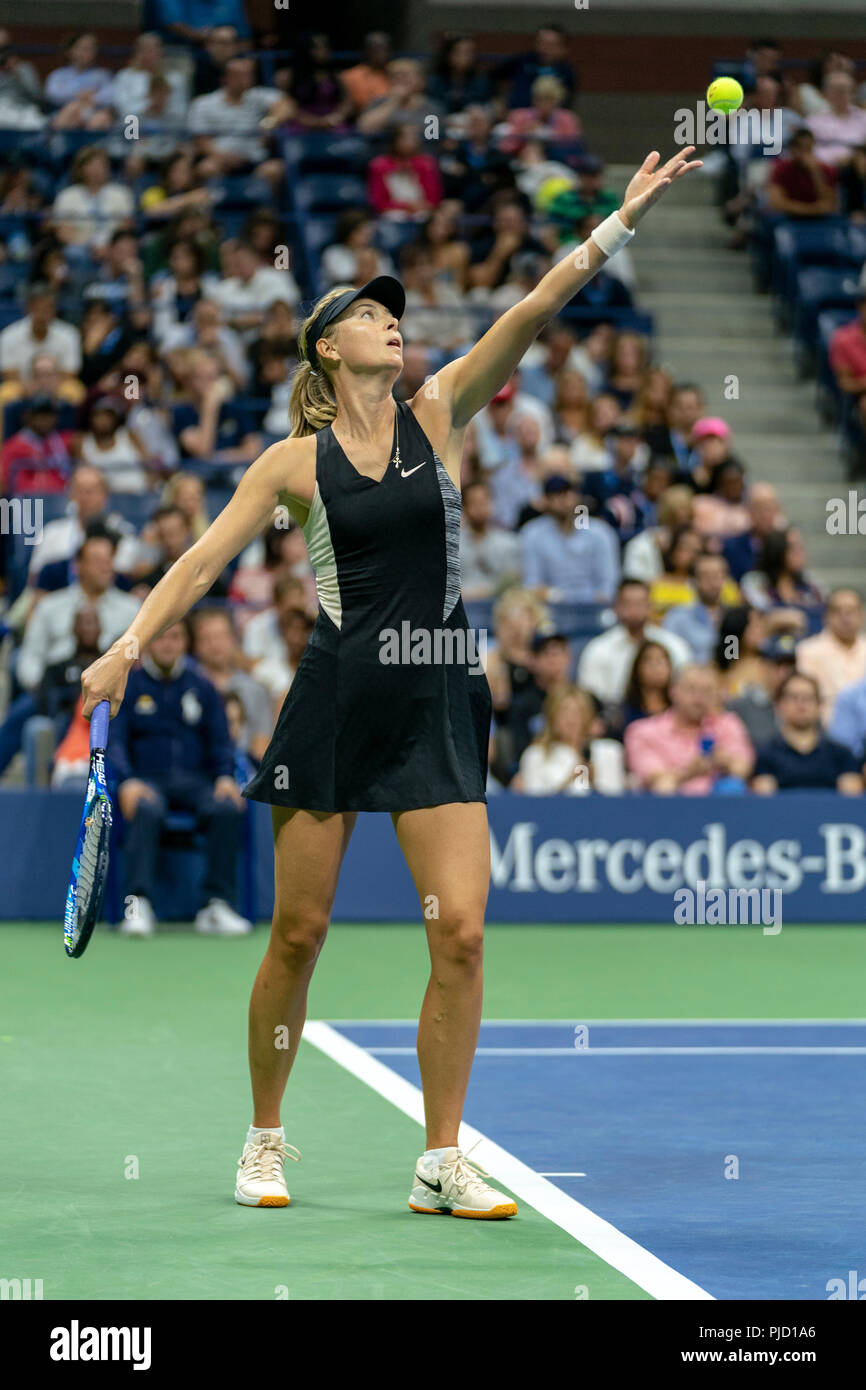 Maria Sharapova (RUS) competing at the 2018 US Open Tennis Stock Photo ...