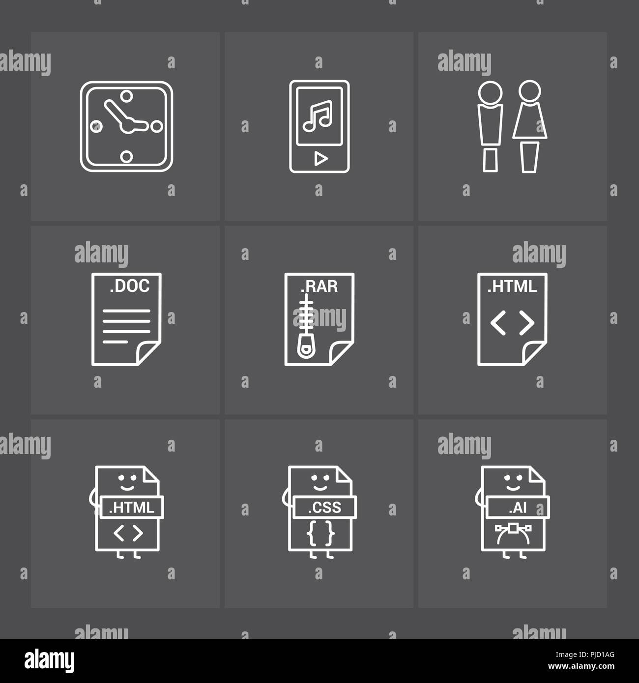 Clock icon html Stock Vector Images - Alamy