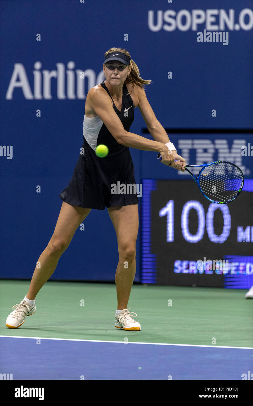 Maria Sharapova (RUS) competing at the 2018 US Open Tennis Stock Photo ...