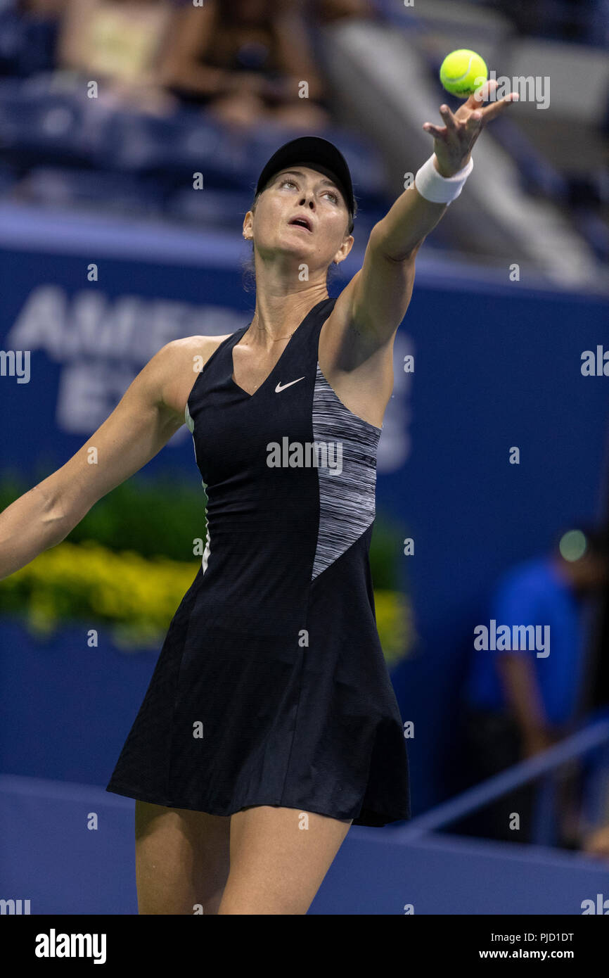Maria Sharapova (RUS) competing at the 2018 US Open Tennis Stock Photo ...
