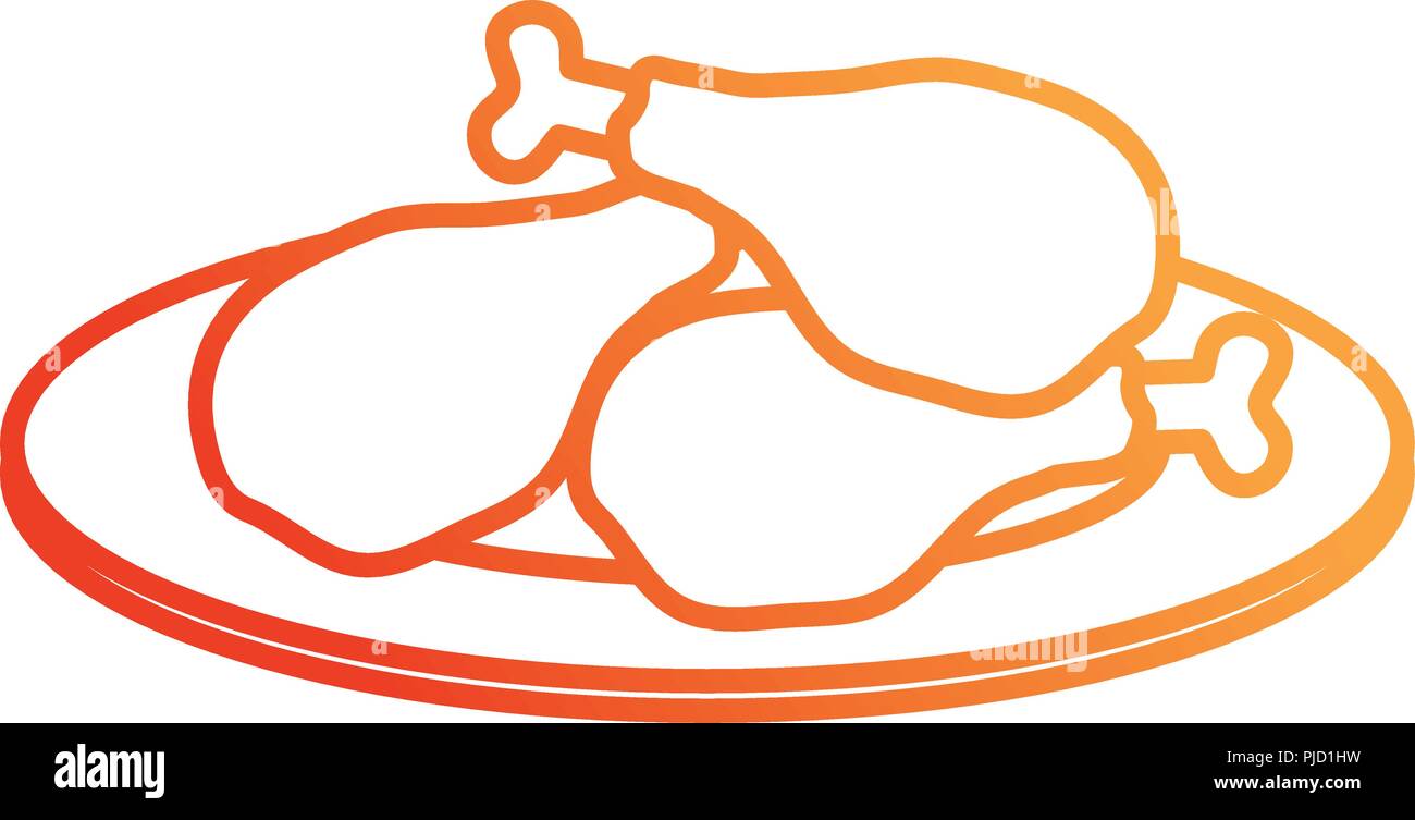 dish with delicious chicken thighs vector illustration design Stock ...