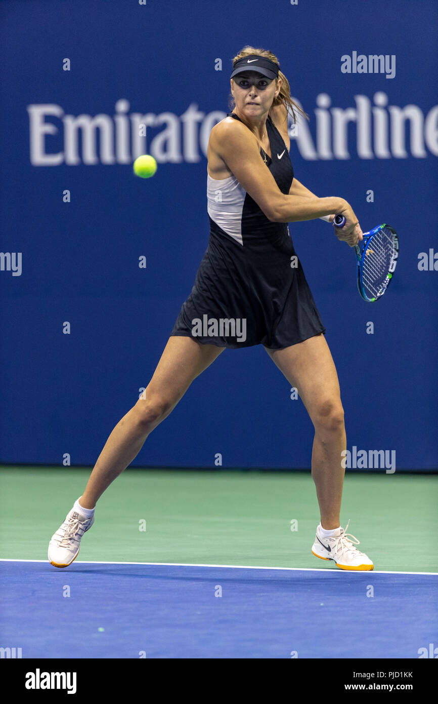 Maria Sharapova (RUS) competing at the 2018 US Open Tennis Stock Photo ...