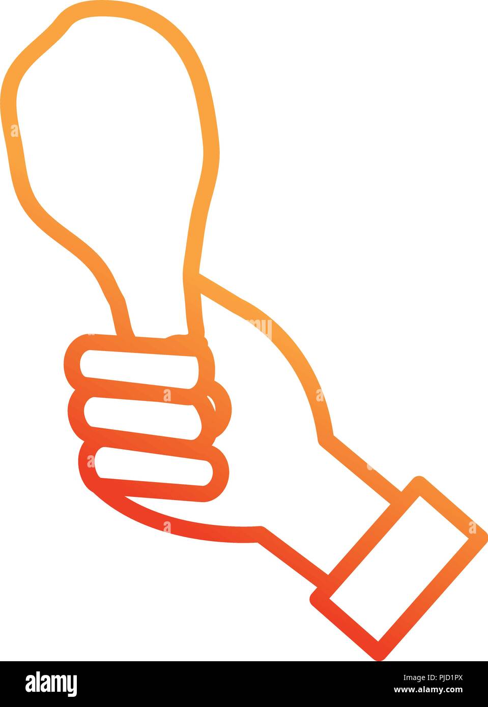 hand with chicken thigh vector illustration design Stock Vector Image ...