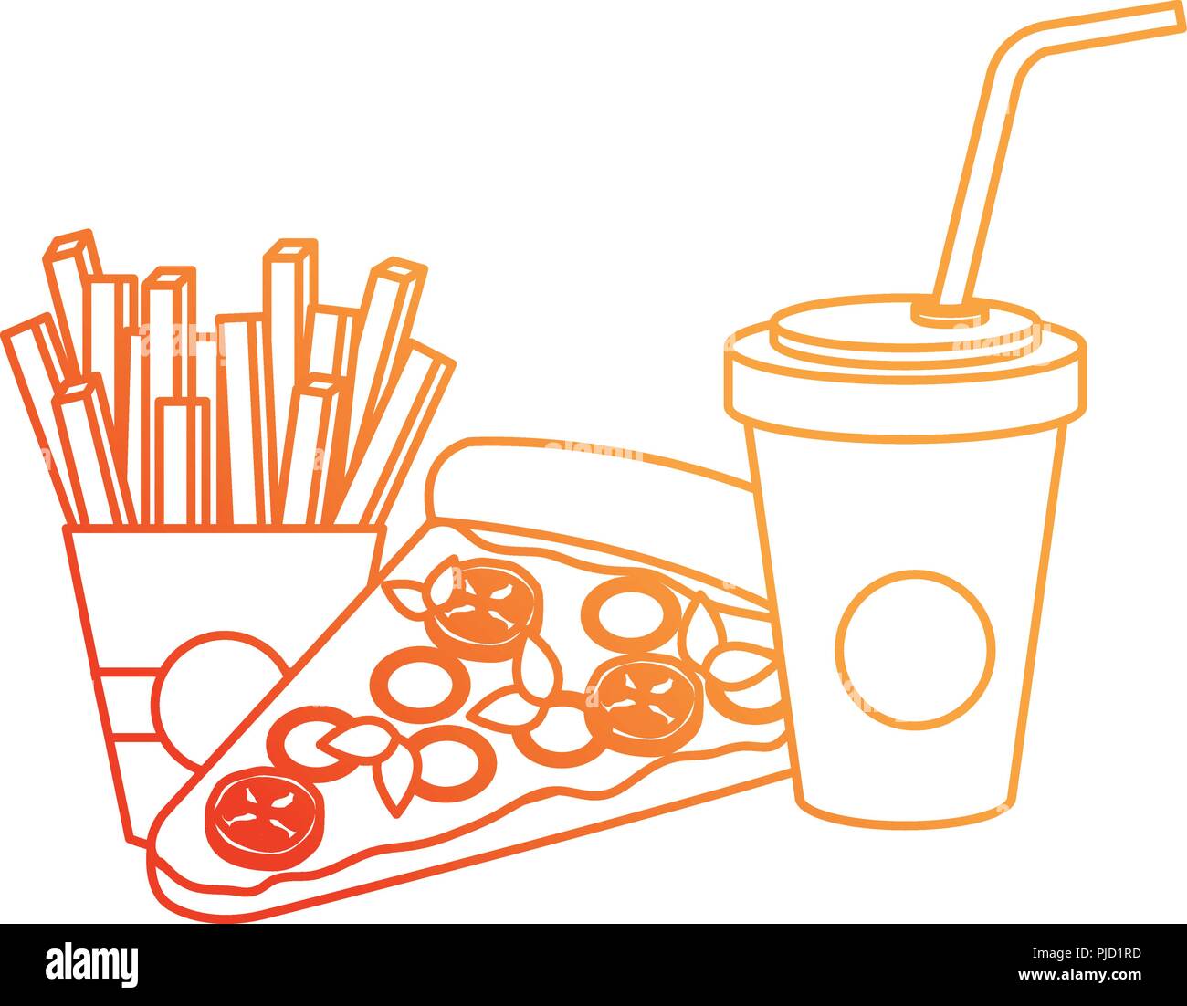 Sliced pizza french fries hi-res stock photography and images - Alamy