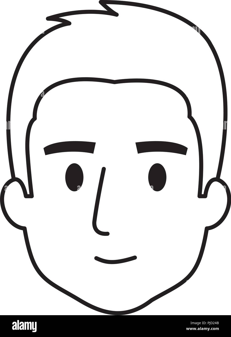 young man head avatar character vector illustration design Stock Vector ...