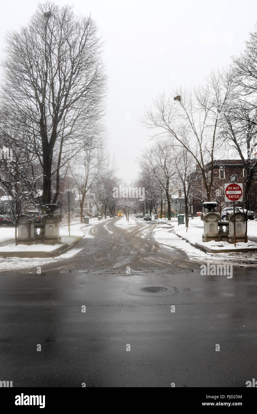 Rochester, New York USA streetscape in the winter Stock Photo - Alamy