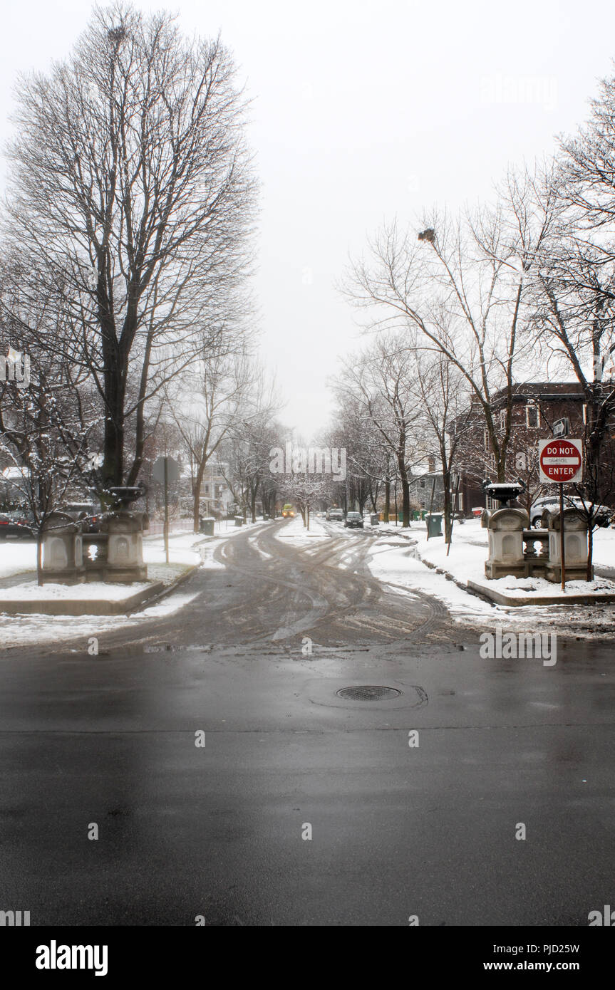 Rochester, New York USA streetscape in the winter Stock Photo - Alamy