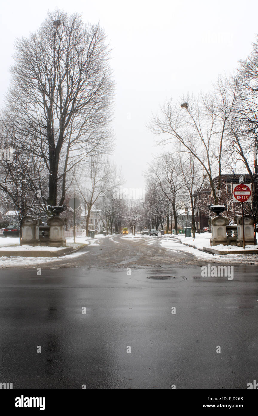 Rochester, New York USA streetscape in the winter Stock Photo - Alamy