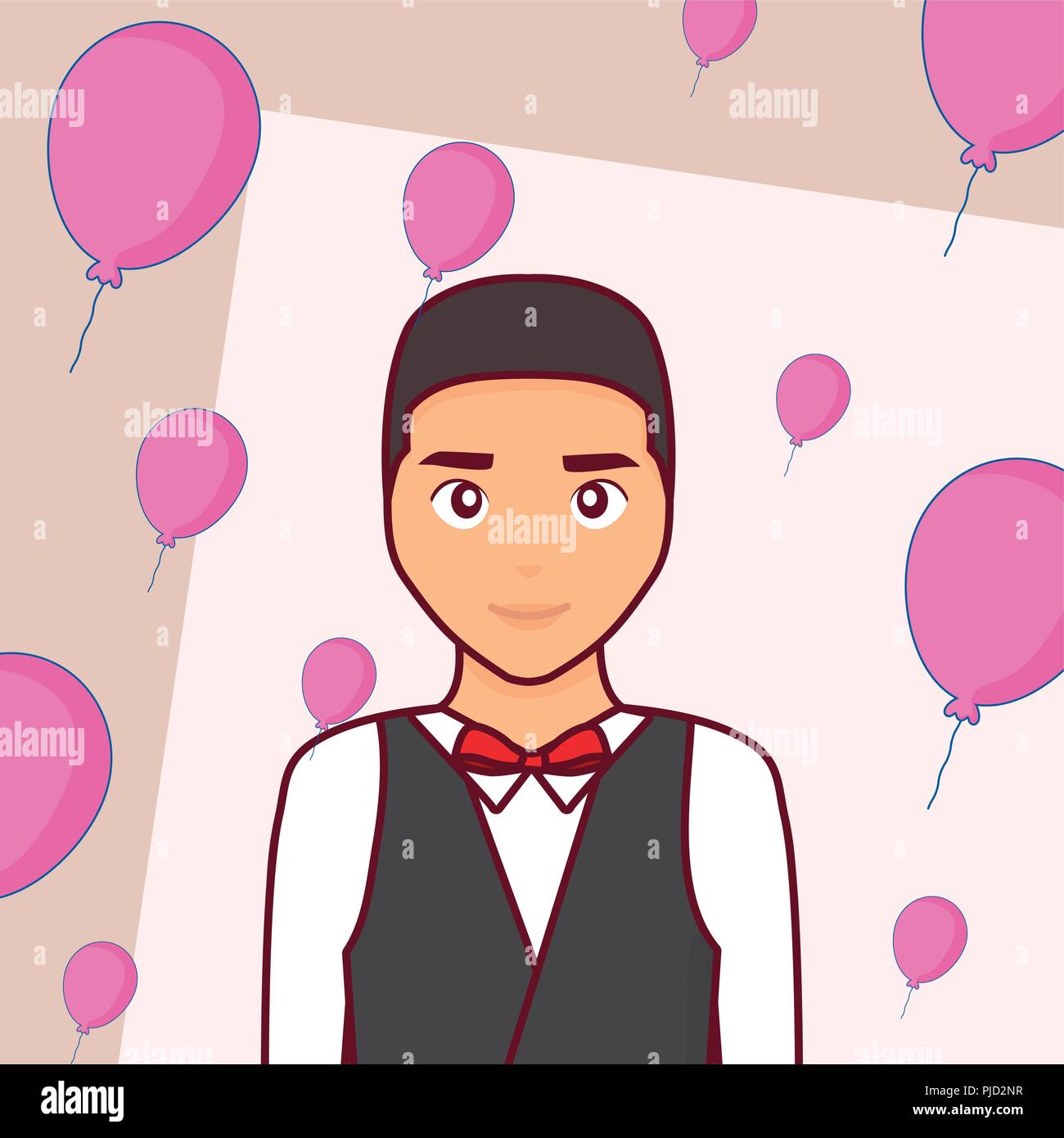 wedding card with Married husband vector illustration design Stock ...