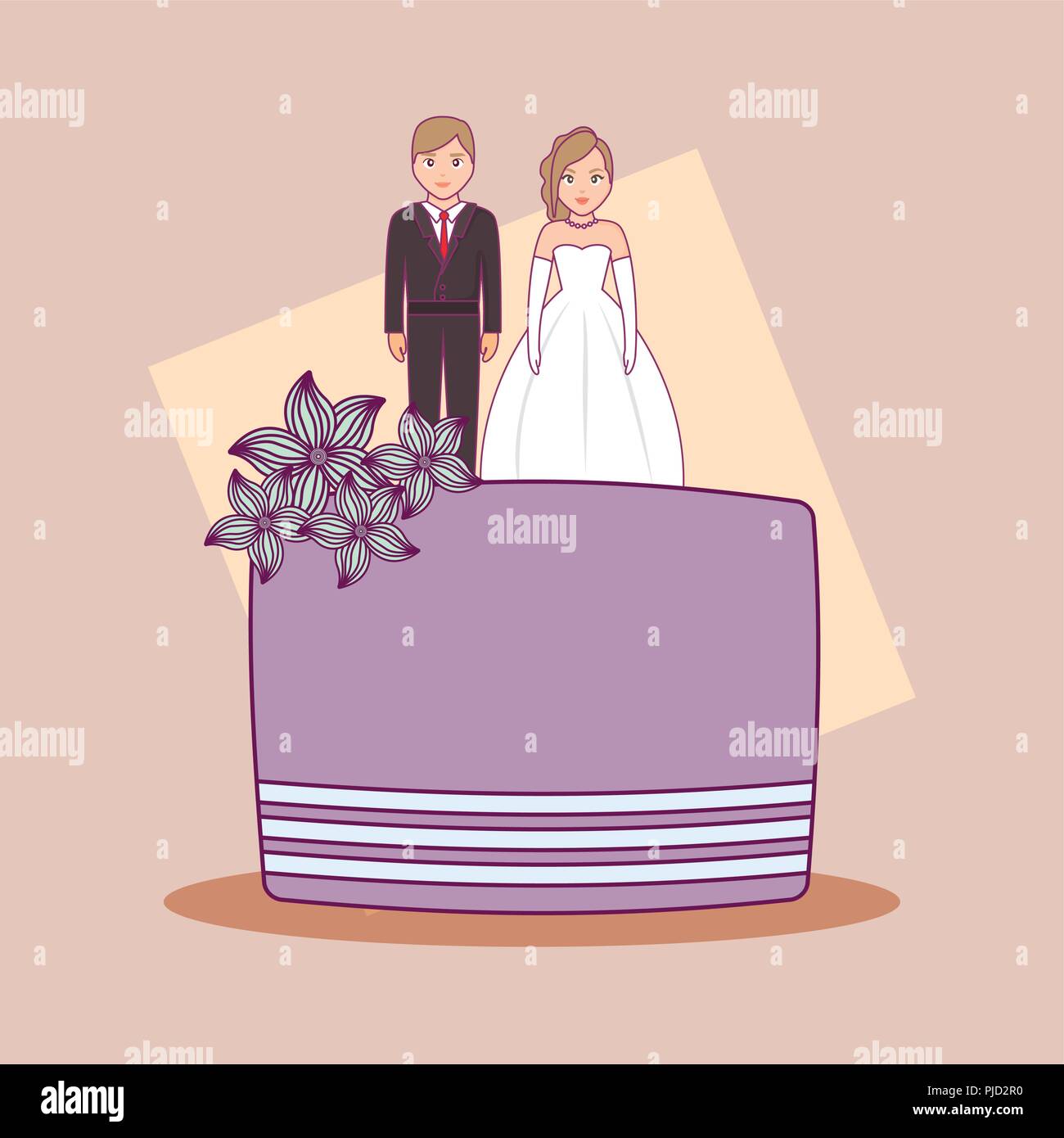 wedding celebration card with sweet cake vector illustration design ...