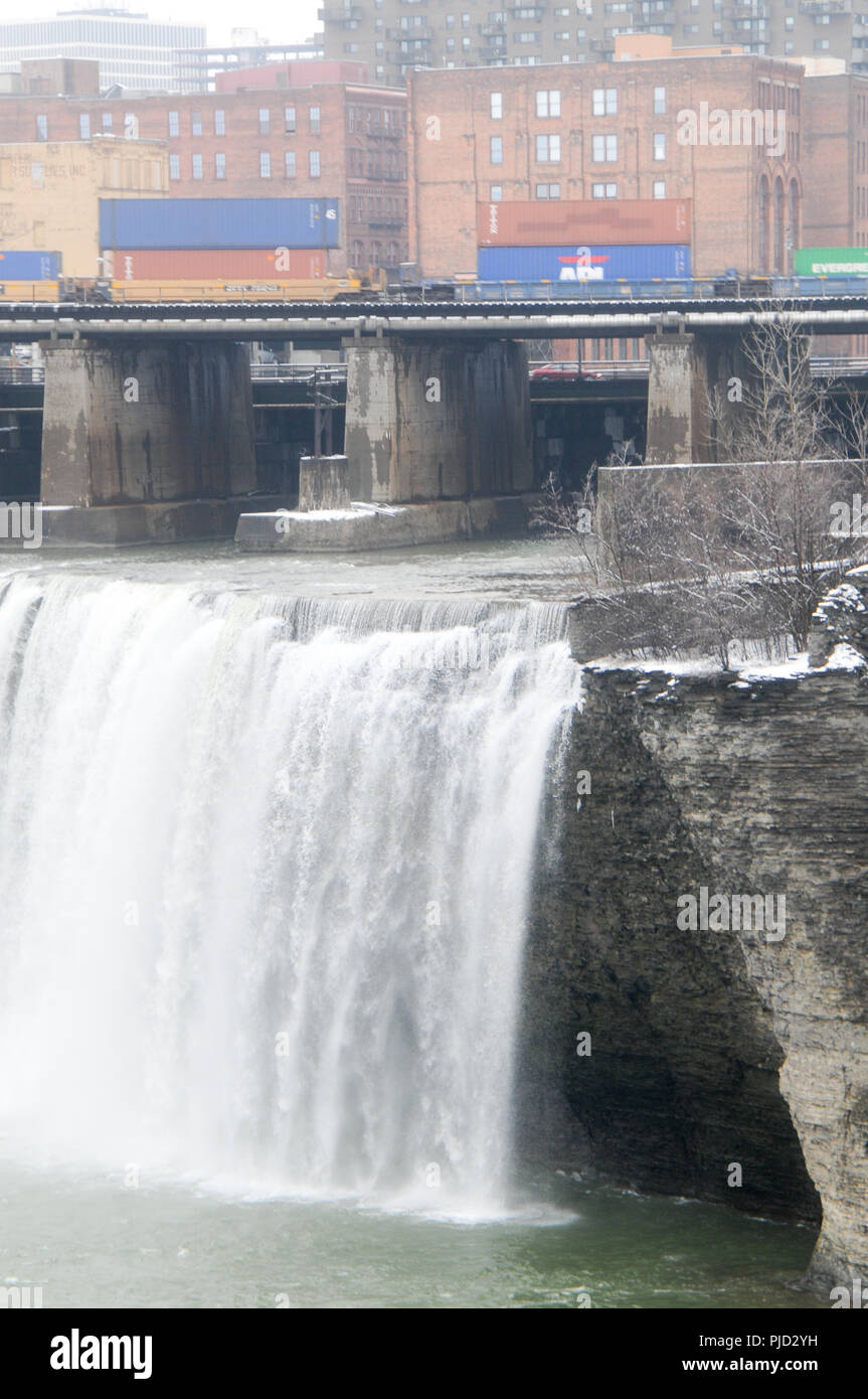 High Falls in the winter, Rochester, New York USA Stock Photo - Alamy