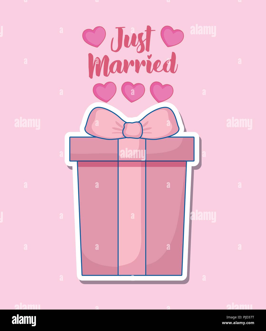 wedding celebration card with gift box vector illustration design Stock ...