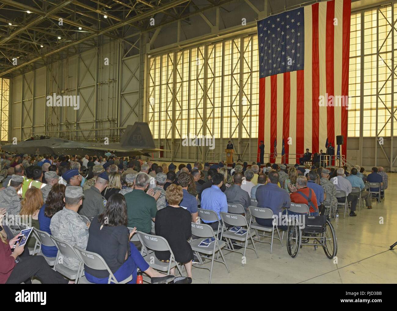 The 412th Test Wing change of command ceremony was held in Hangar 1600 ...