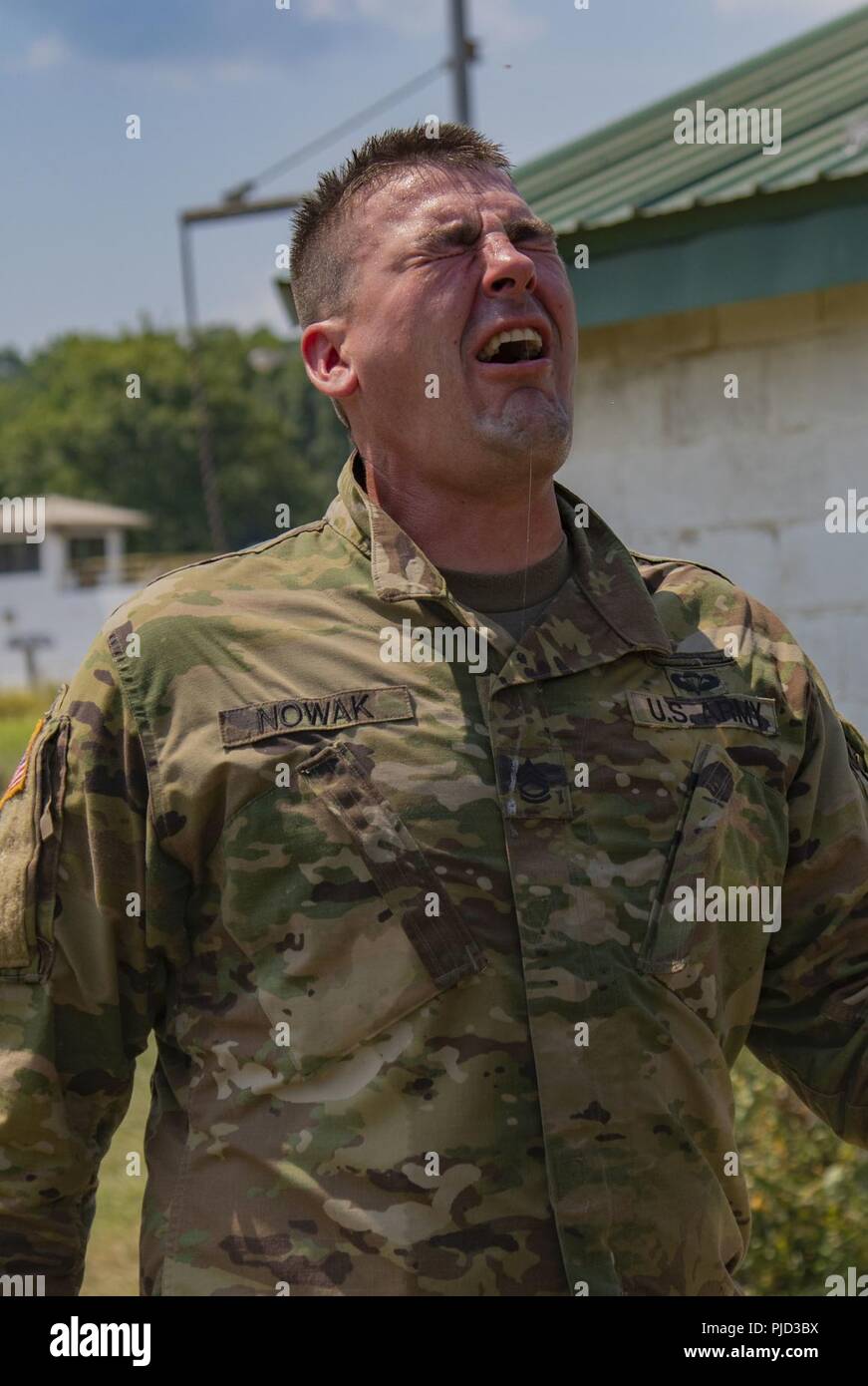 U.S. Army Sgt. 1st Class Joshua Nowak, a military police officer with ...