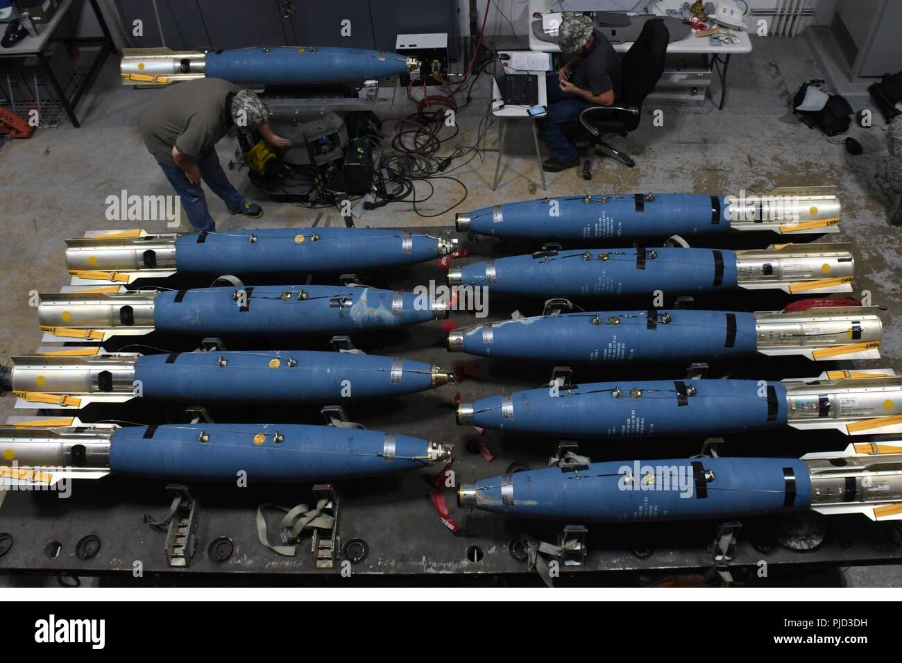 U.S. Air Force employees calibrate MK62QS MOD3 naval mines at Barksdale ...