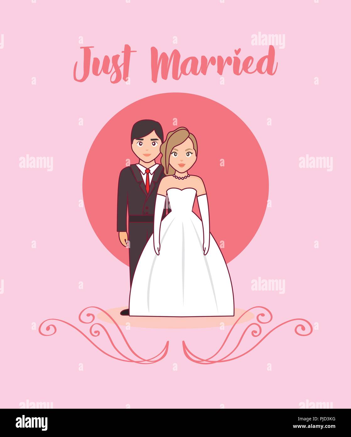 wedding card with Married couple vector illustration design Stock ...