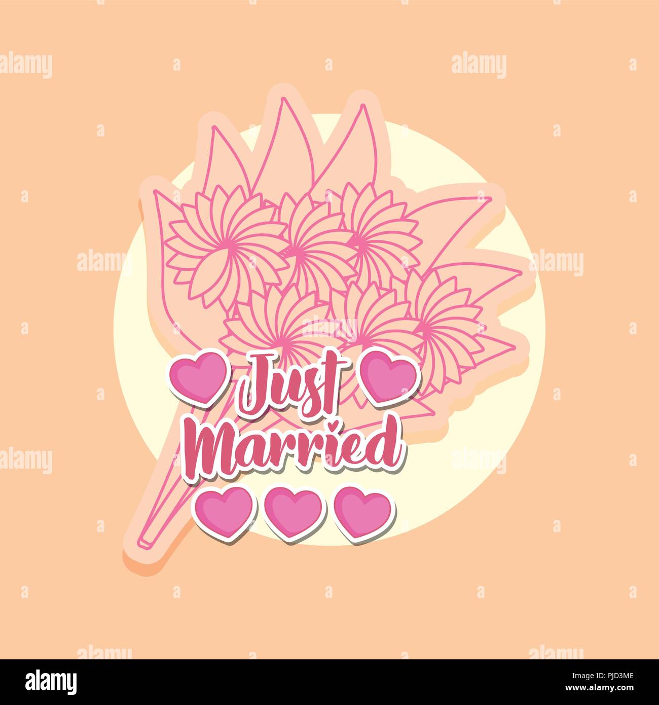 wedding card with bouquet of flowers vector illustration design Stock ...